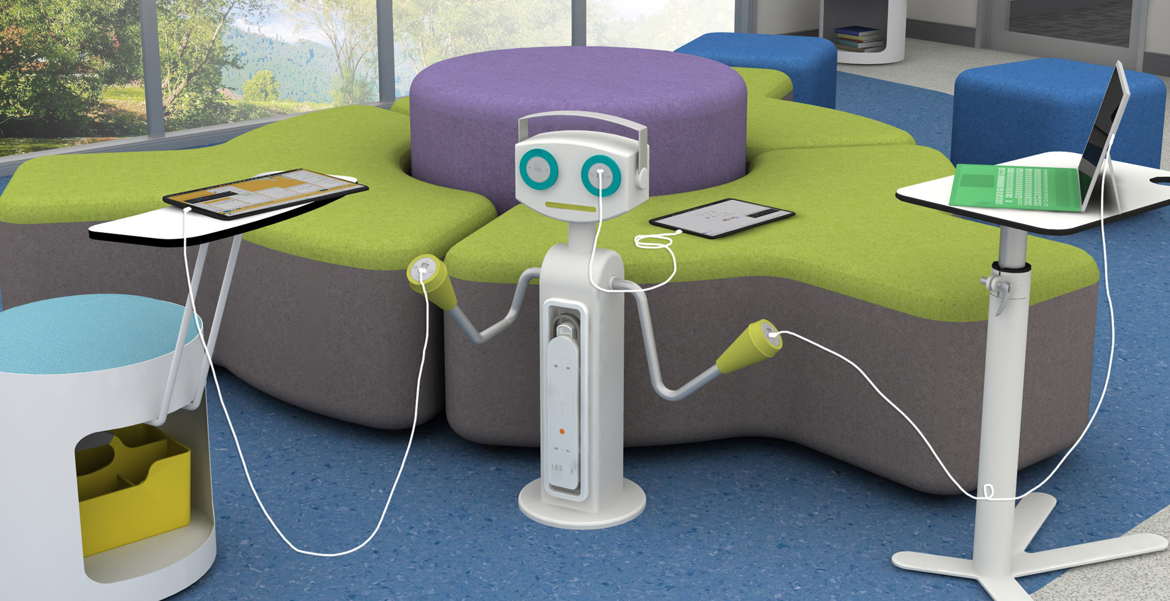 Juice Bot | Standing Charging Station With USB & USB-C | Muzo